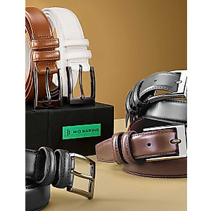 Marino’s Premium Belt Men, Genuine Leather Dress Belt for Men, Casual Mens Belt in Gift Box