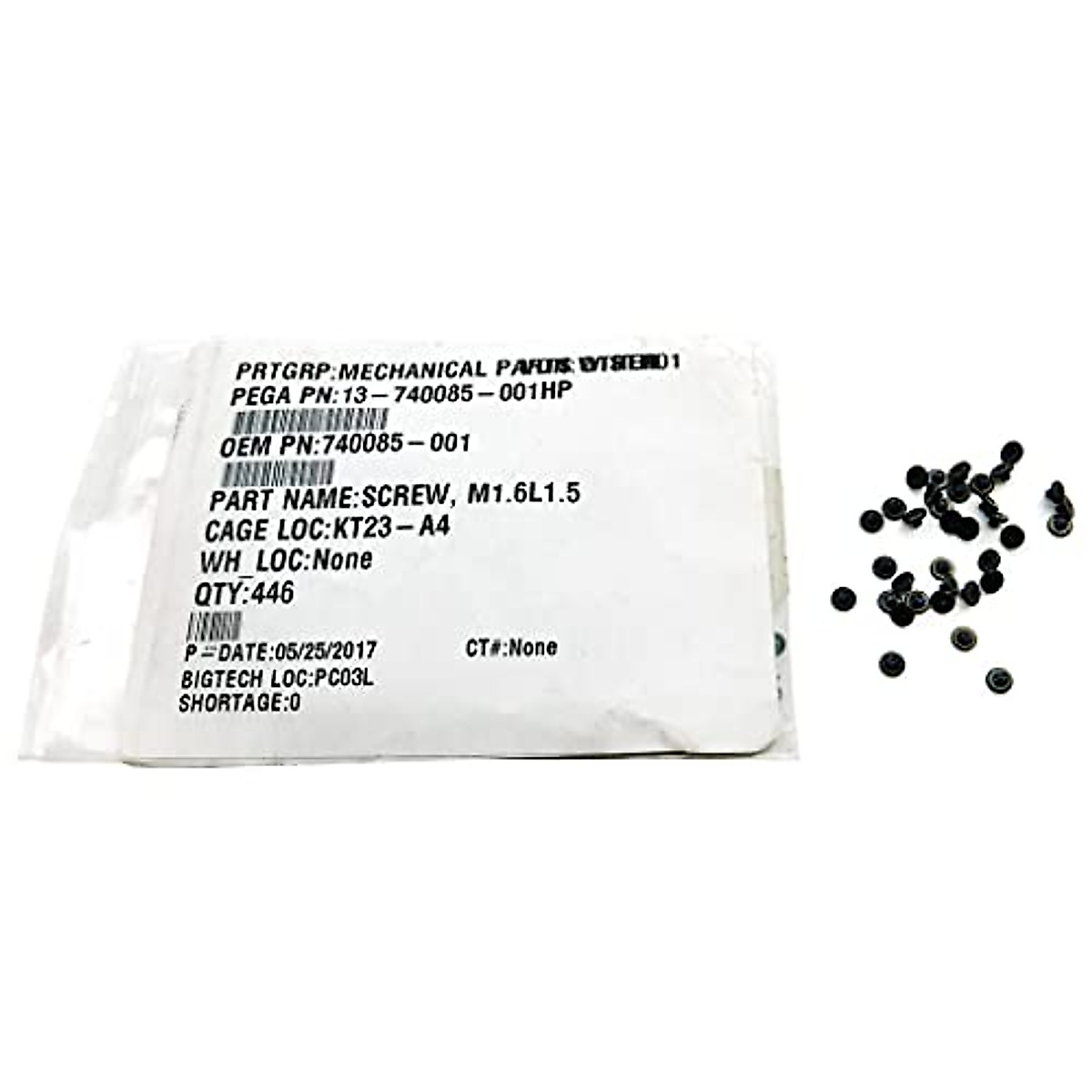 Nylok Patch Phillips Head M1.6x1.5mm Screws 446 Pieces Package 740085-001 Compatible Replacement Spare Part for HP Compatible and Other Systems