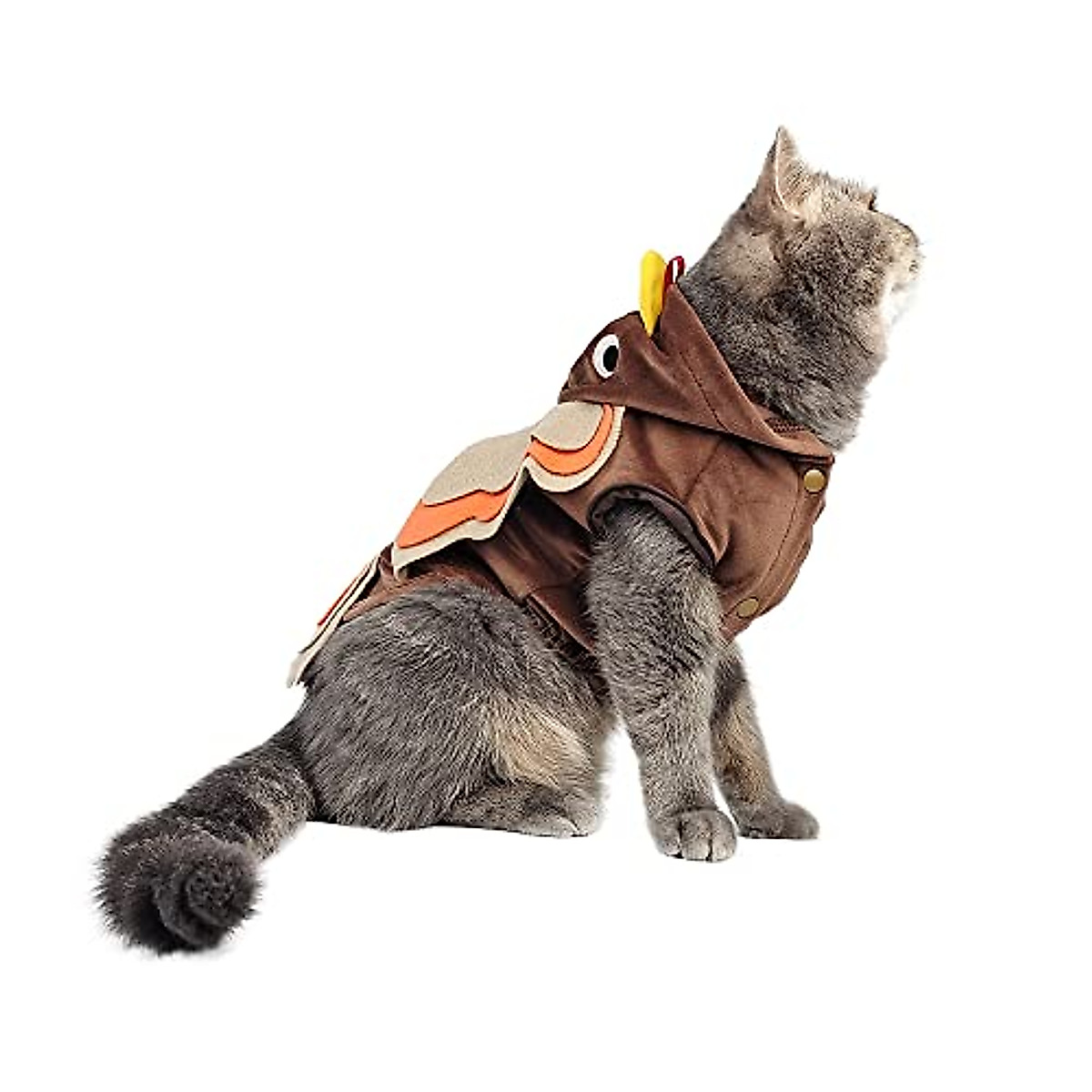 Hotumn Turkey Dog Costume Thanksgiving Dogs Clothes Softable Puppy Hoodie Halloween Party Dog Costume Easy-to-Wear for Small Medium Dogs and Cats (Small)