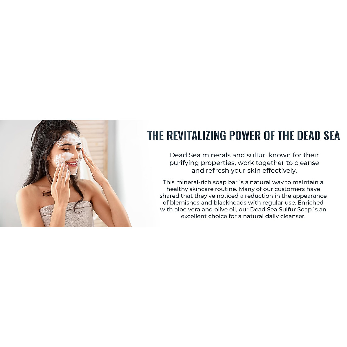 Natural Elephant Dead Sea Sulfur Soap 4.4 oz with Dead Sea Salt, Aloe Vera, Sulphur Face and Body Bar for All Skin Types Single 4.4 oz (125 g) Soap