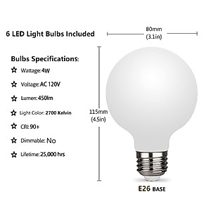 Dellemade Modern Sputnik Chandelier, 6-Light Ceiling Light, 6 LED Light Bulbs Included for Bedroom,Dining Room,Kitchen,Office (Black)