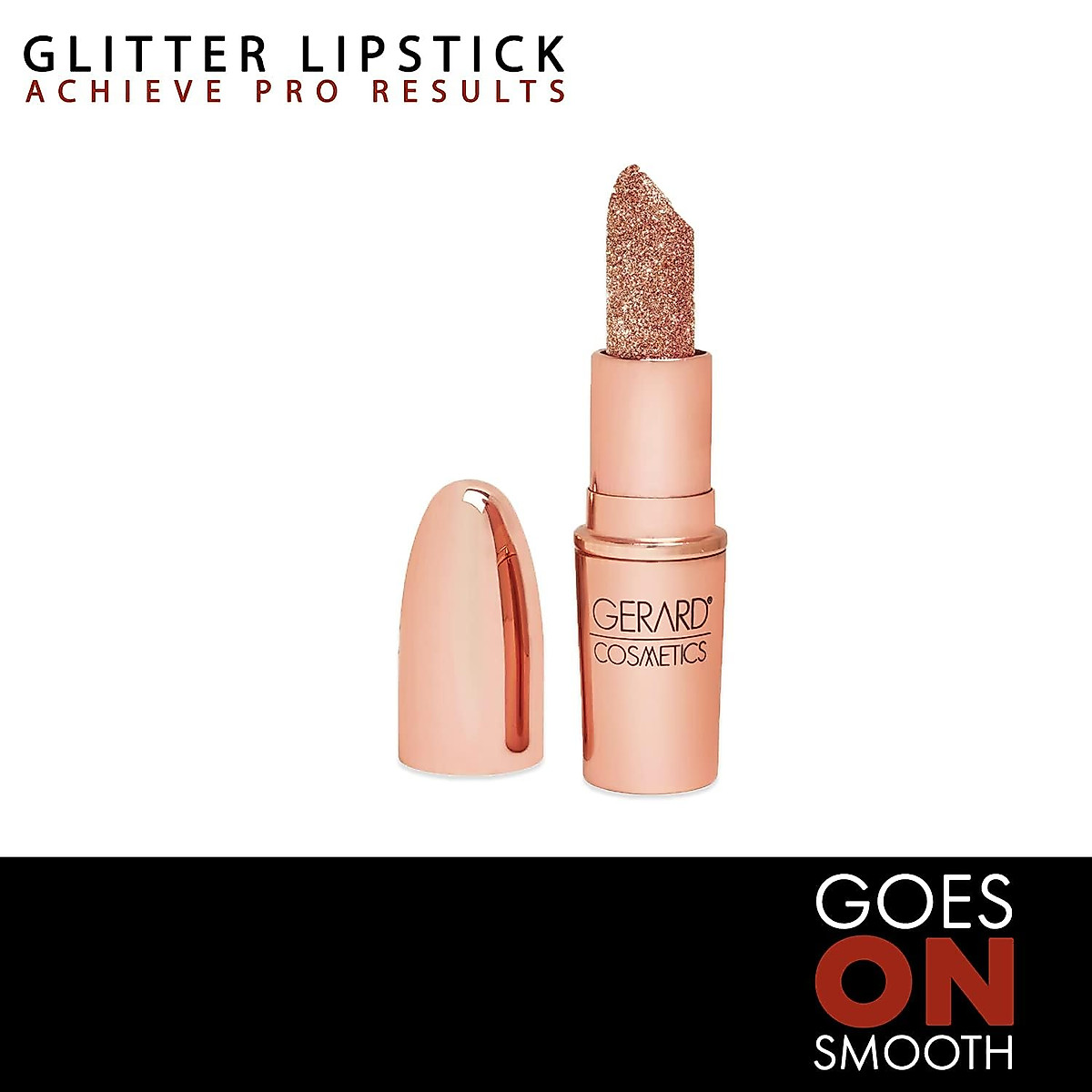 Gerard Cosmetics Glitter Lipstick (Hollywood Blvd) | Nude Pink Lipstick with Sparkling Metallic Glitter | Long Lasting, Smooth Formula | Highly Pigmented Opaque Color | Cruelty Free & Made in USA