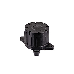 Raindrip R157CT Adjustable Flow Bubbler, Non-Pressure Compensating Emitter, Full-Circle Pattern, 8-Stream Spray, with 1/4-Inch Barbed Inlet, 5-Pack, Black