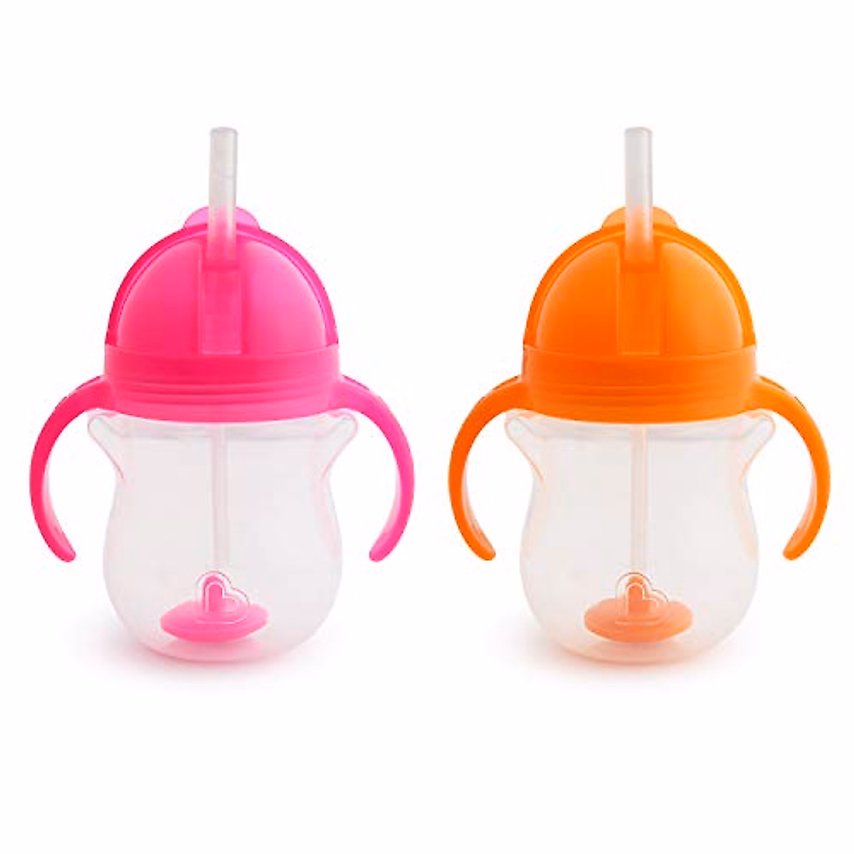Munchkin® Happy Snacker Snack Catcher and Toddler Weighted Straw Sippy Cup Set, 4 Count, Pink/Purple/Orange