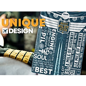 InnoBeta Pilot Gifts Aviation Men, Aviation Gifts Idea, Aviator Flannel Throw Blanket, Inspirational Encouragement Gifts for Best Pilot Ever, 50" x 65"
