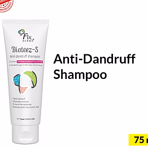 FIXDERMA 2% Salicylic Acid Bioteez-S Shampoo with 1% Zinc Pyrithione & Tea Tree Oil | Anti Dandruff Shampoo | Sulphate & Paraben free Shampoo - 2.65 Fl Oz