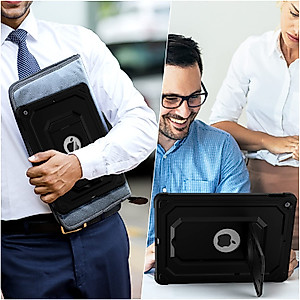 Cantis Case for ipad 9th Generation/iPad 8th Generation/iPad 7th Generation, [Built-in Screen Protector] Dual Layer Shockproof Protective Case for iPad 10.2 inch 2021/2020/2019, Black