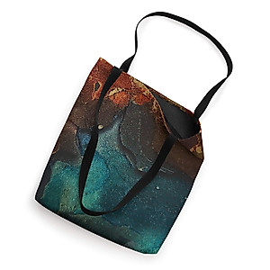 Orange & Deep Teal Modern Art Alcohol Ink Distressed Pattern Tote Bag