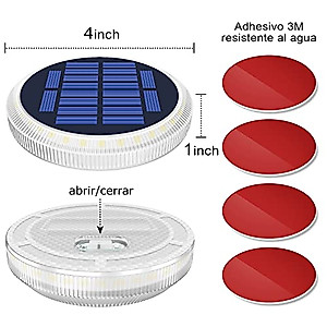WILLED Solar Step Lights Outdoor, Warm White Solar Deck Lights IP65 Waterproof, Solar Powered Step Lights for Stairs, Post Cap, Fence, Driveway, Walkway, Pathway, Patio, Garden, 4 Pack