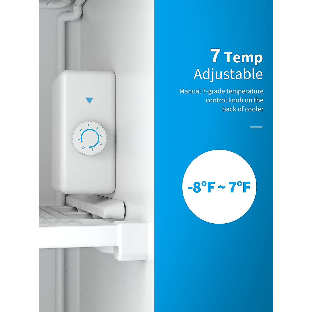 NAFORT Compact Upright Freezer 3.0 Cu. Ft. with Stainless Steel Single Door, Small Freezing Machine with Reversible Door, 7 Grade Adjustable Thermostat for Home Office