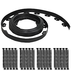 Gardzen 1.5" x 33' Landscape Edging Kit, Garden Edging Coil Comes with 40 Pcs Spikes, No Dig Lawn Border Design