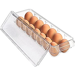 Utopia Home Bundle Pack of 9 Refrigerator Organizers- 1 x 14 slots Egg tray with lid and handle, & 8 drawers (4 x Small & 4 x Large)- Stackable Plastic Storage Racks for Pantry, Kitchen - (Clear)