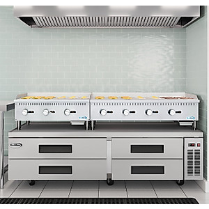 KoolMore 48 in. Natural Gas 4- Burner Griddle with 90,000 BTU in Stainless-Steel, ETL Listed (KM-GG4-48M)