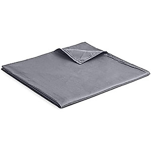 YnM Weighted Blanket with Cotton Duvet Bundle (48''x72'' 15lbs), Suit for One Person(~140lb) Use on Twin/Full Bed | Dark Grey