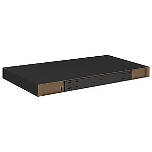 Tidyard 2 Piece Floating Shelves MDF Wall Mounted Shelf Photo Display Stand Storage Rack Black for Living Room, Bedroom, Bathroom, Home, Office Decor 19.7 x 9.1 x 1.5 Inches (L x W x H)