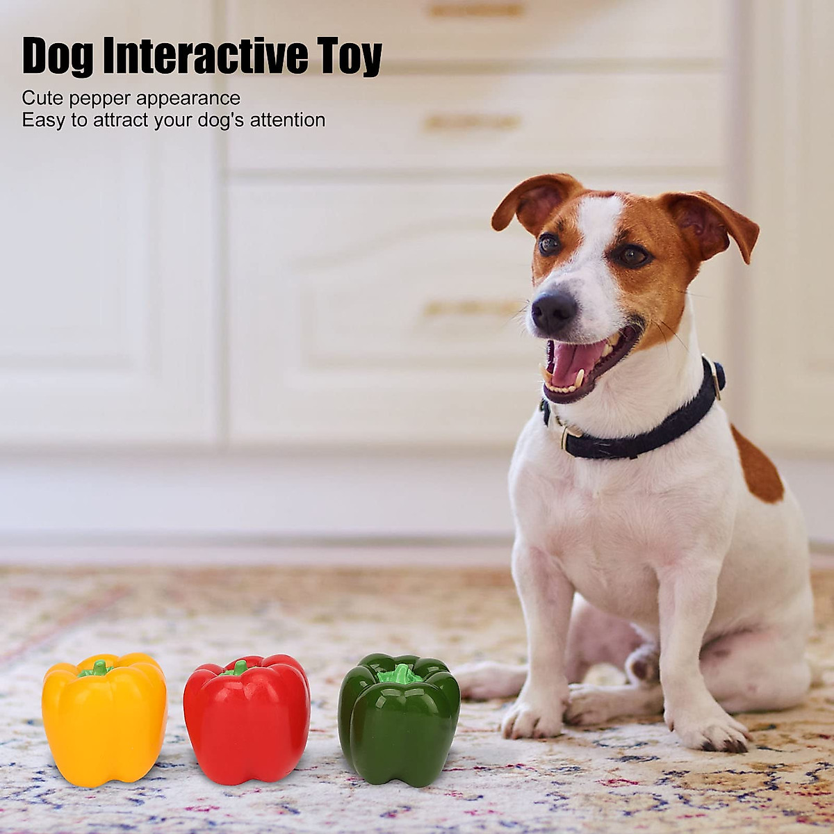 Dog Squeaky Chew Toys,Cute Pepper Shape Teeth Grinding,Cuddly Soft Toy for Dogs,Interactive Boredom Relief Bite Resistant Squeaky Squeeze Dog Toy for Medium Dogs