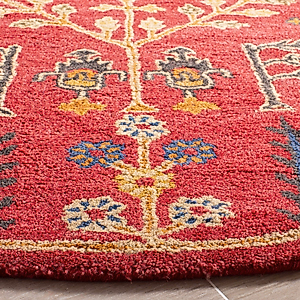 SAFAVIEH Heritage Collection Area Rug - 9' x 12', Red & Multi, Handmade Traditional Oriental Wool, Ideal for High Traffic Areas in Living Room, Bedroom (HG418Q)