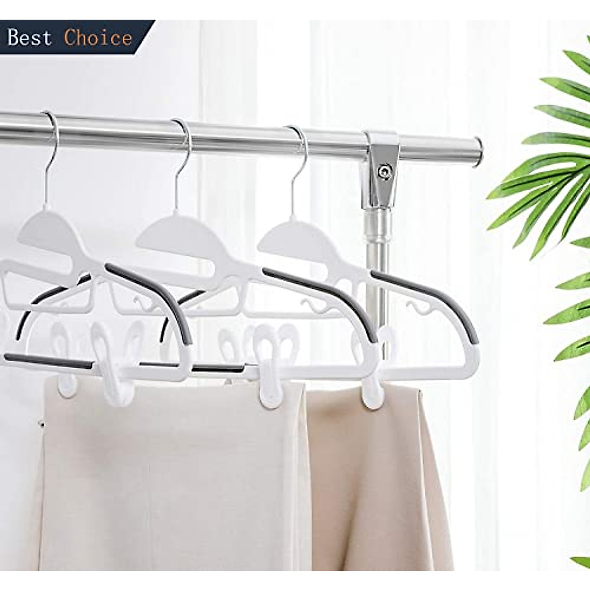 30pcs Plastic Hanger Clips,Kids Baby Clothes Clips, Multi-Purpose Clip,Strong Finger Pants Hangers on Hanger (White)