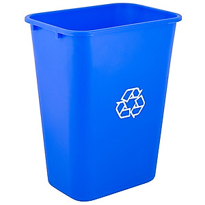 TableTop King 41 Qt. / 10 Gallon Blue Rectangular Recycling Wastebasket