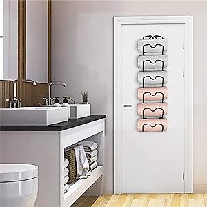 Bextsrack Towel Rack Wall Mounted Metal Wine Rack Towel Shelf Holder Storage with 6 Compartments for Bathroom Hand Towels, Washcloths - Black