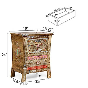 Christopher Knight Home 313646 NIGHTSTAND, 13.25 in x 19 in x 24 in, Natural