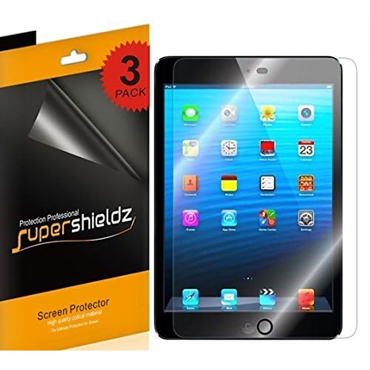Supershieldz (3 Pack) Designed for Apple iPad Mini 3, iPad Mini 2, iPad Mini 1 Screen Protector, High Definition Clear Shield (PET)