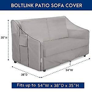 BOLTLINK Outdoor Patio Furniture Covers Waterproof ,Durable Loveseat Sofa Cover Fits up to 54W x 38D x 35H inches