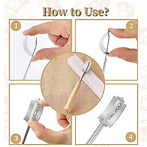 MINIFISH Bread Knife with Bread Scoring Tool for Homemade Bread, 16" Sourdough Bread Knife, Wooden & Stainless Steel Serrated Bread Slicer - Effortless Slicing for Perfect Portions