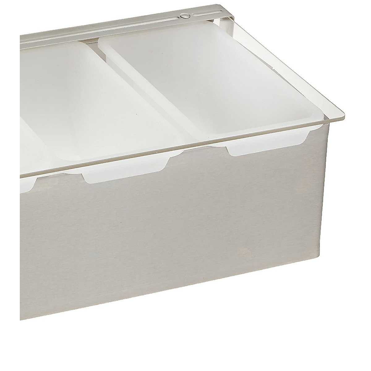 Winco 4 Comp Condiment Dispenser, Medium, Stainless Steel