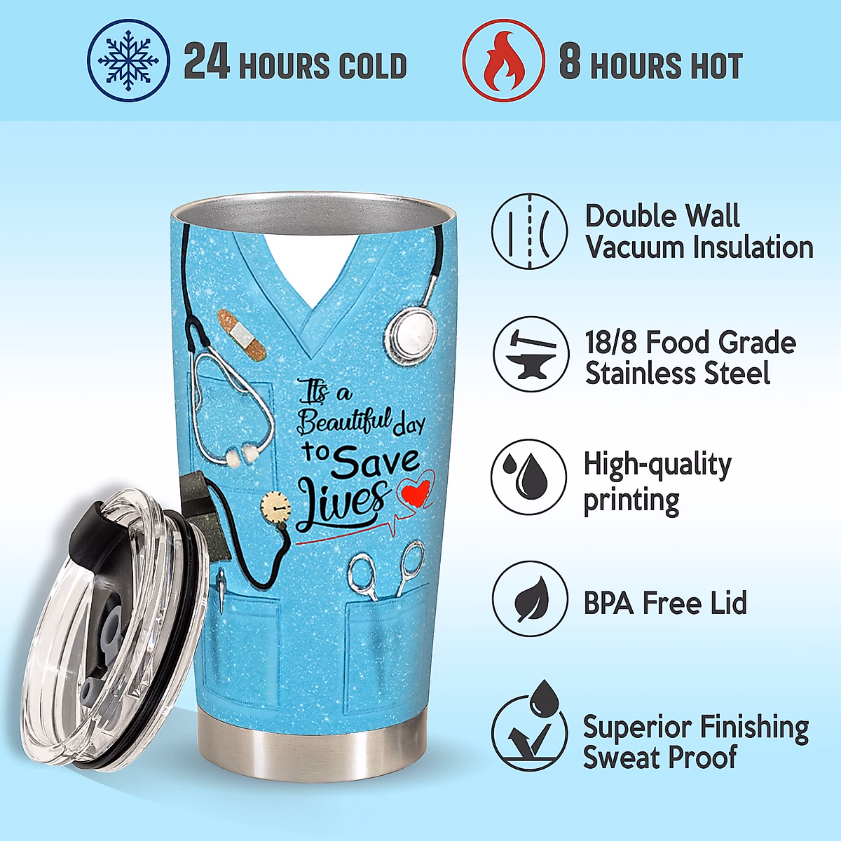 Nurse Gifts for Women, Gifts for Nurses Women - Nurse Accessories For Work - Nurse Gifts for Christmas, Birthday, Nurses Week, Appreciation Week, Graduation - Nurse Present, Nurse Tumbler 20 Oz