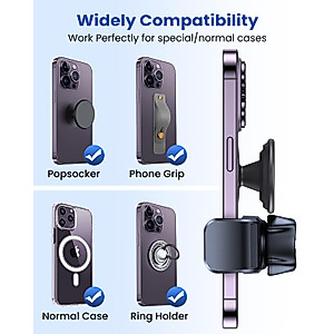 OQTIQ CD Phone Holder for Car, CD Player Phone Mount with Ultra Sturdy Expandable Spring-Loaded Grip & 360 Degree Pivot, CD Slot Car Phone Holder for iPhone, All 4.7-6.5 Inch Cell Phones