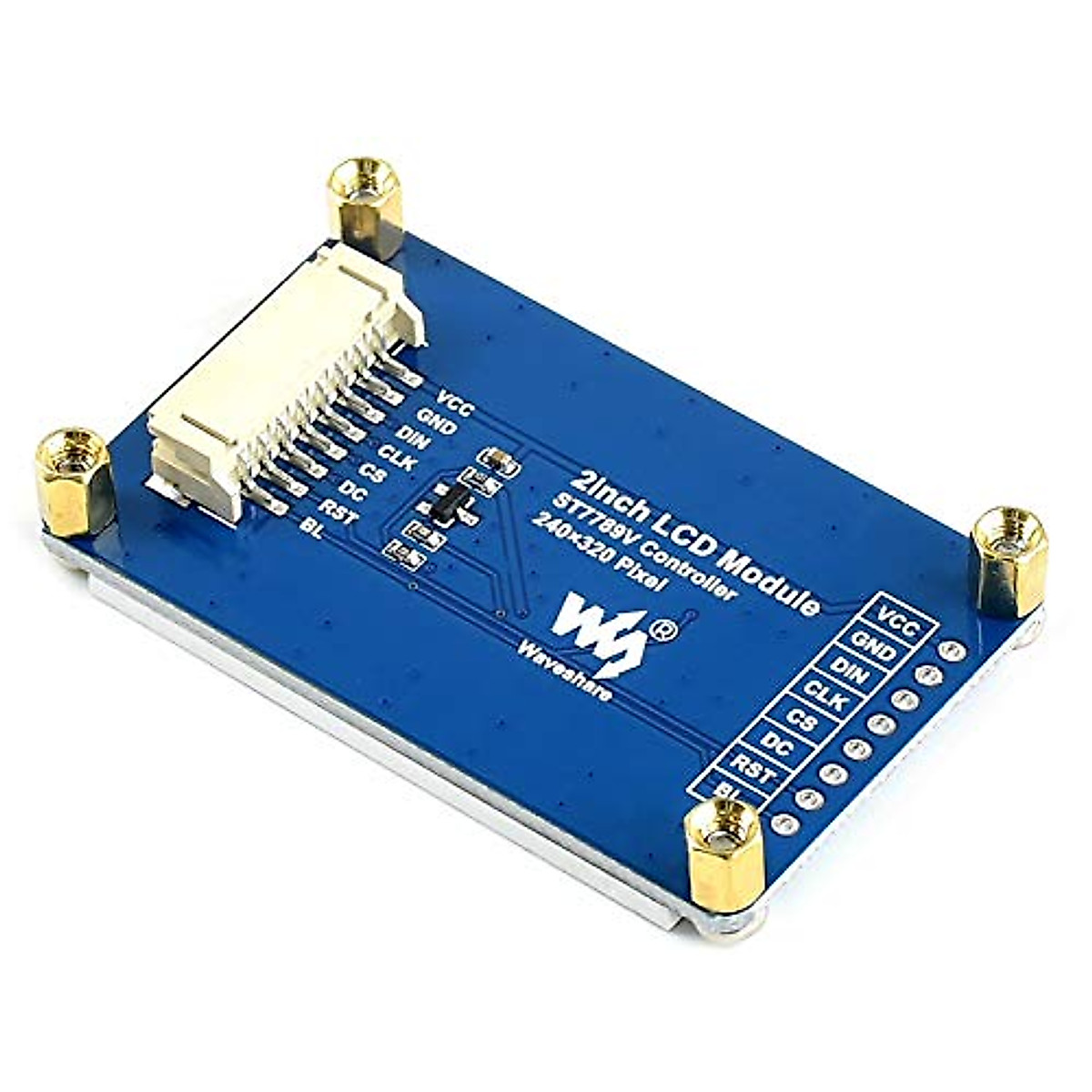 waveshare General 2inch IPS LCD Display Module 240×320 Resolution 2.0inch Monitor Embedded Controller RGB, 262K Color Display Color LED Backlight ST7789 Driver SPI Interface