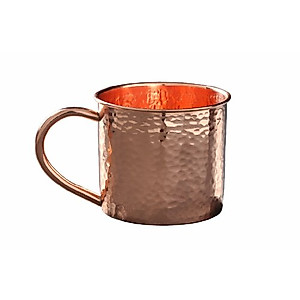 Alchemade 100% Pure Copper Hammered 16 Oz Mug - Perfect Cup For Moscow Mules, Other Cocktails, Or Your Favorite Beverage - Keeps Drinks Colder, Longer