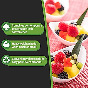 Restaurantware 2 Ounce Sauce Dishes 100 Oval Dipping Cups - Mini Sized Disposable White Plastic Soy Sauce Bowls Unique Design For Appetizers Sauces Small Bites At Buffets Or Parties