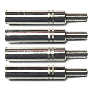 CESS 1/4 Inch TS Female Jack -1/4" Cable Connector for Microphone and Guitar - 6.35mm Mono Socket (4 Pack)