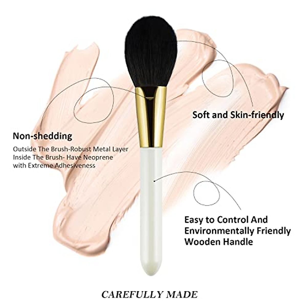 Makeup Brushes 12 Pcs Makeup Kit,Foundation Powder Brush Eyeshadow Brush Concealers Blush Face Make up Brushes Set with Portable Travel PU Leather Storage Bag(White,12Pcs)