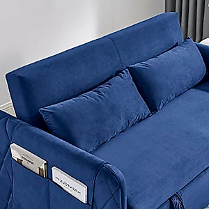 ERYE Blue Velvet 2 Pillows Side Pockets, 55"