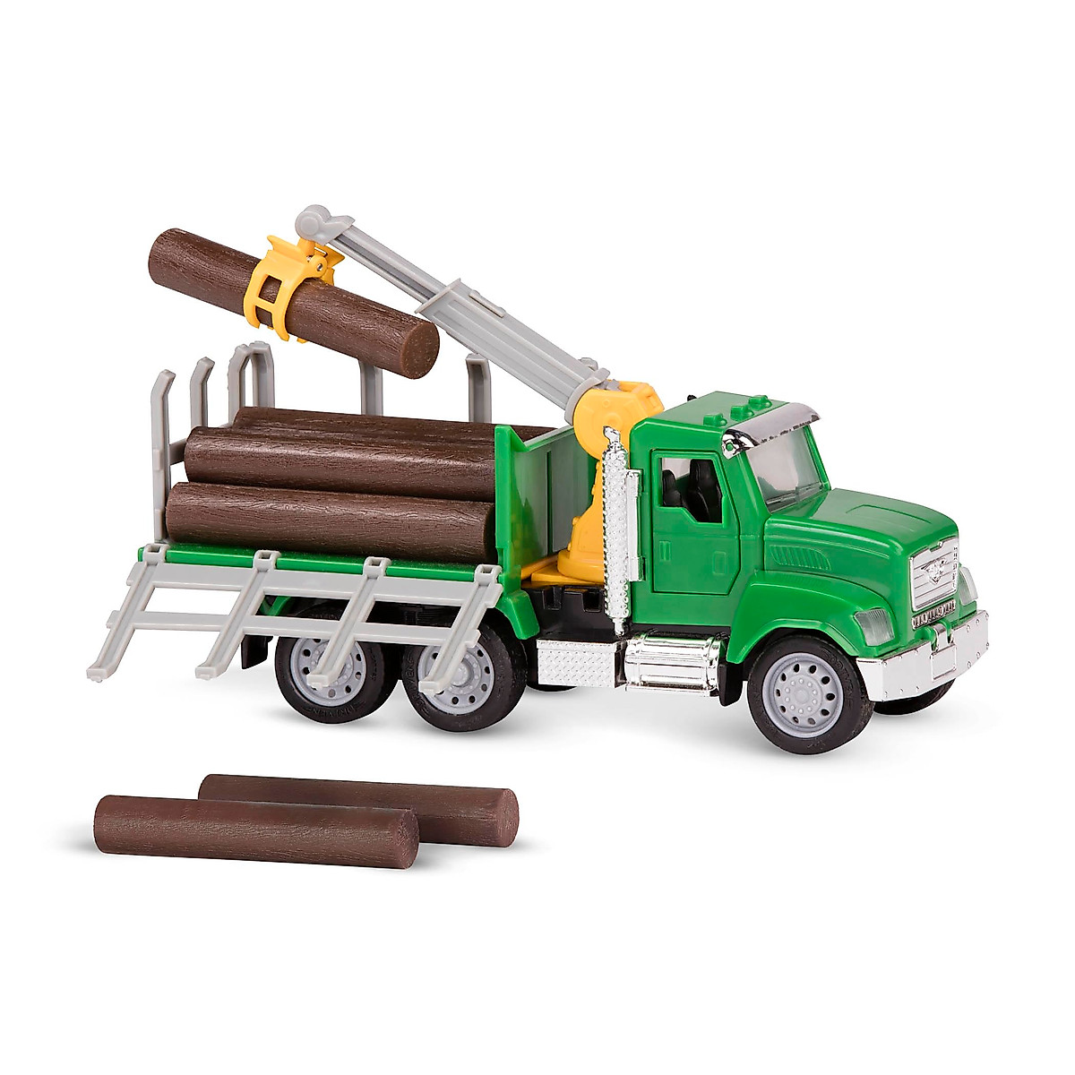 Driven by Battat – Toy Logging Truck For Kids – Contruction Vehicle Toy – Lights & Sounds – Movable Parts – 3 Years + – Micro Logging Truck
