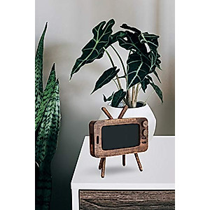 Cell Phone Stand | Universal Mobile Holder Stand for Office Desk | Cute Wooden Phone Stand | TV Shaped Wood Cell Phone Stand | Unique Wood Phone Desk Nightstand To Enjoy Watching Videos Songs Movies