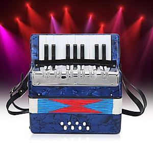 Kids Accordion, 17 Keys Button Accordion Musical Instrument for Children or Amateur Performance, Convenient and Lightweight in Use.()