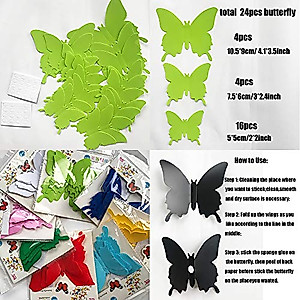 3D Royal Blue Butterfly Wall Stickers 24 pcs Removable Mural Stickers Wall Stickers Decal for Home and Room Decoration Kids Room Bedroom Decor Living Room Sticker (Dark Blue)