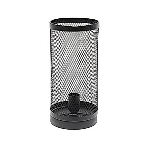 Simple Designs LT1075-BLK Cylindrical Steel Table Lamp, Black, 5.88 x 5.88 x 12.75