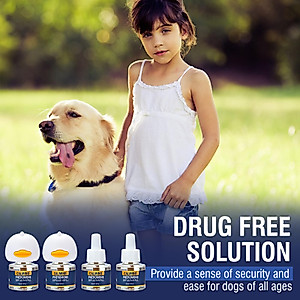 Dog Calming Pheromones Diffuser 6 in 1 Kit Appeasing Pheromone Diffuser to Calm (2 Plug in+4 Pack 48ml Refill) for Anxiety Relief Reduce Aggression Fighting Barking Stress 120 Day Supply(Tasteless)