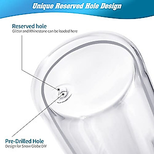 YOUKE OLA 4 Pack Double Wall Glass Cans Blank with Bamboo Lid & Straws, Pre Drilled Beer Can Glass for Snow Globe glitter (Clear 16oz