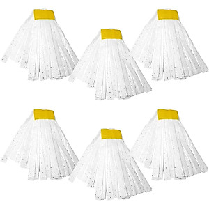 KLEEN HANDLER Mop Head Replacement 6-Pack Hydrophobic Industrial Mop for Oils and Spills – Heavy-Duty Mop for Industrial, Commercial, Janitorial Cleaning – Non-Woven Oil-Absorbent Material