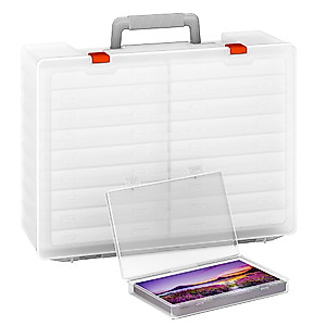 Barhon Photo Storage Box 4x6 Pictures, 18 Inner Seed Storage Organizer Extra Large, Photo Organizers Keeper Photo Cases Picture Storage (White)