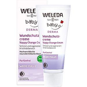 Weleda Baby White Mallow Diaper Care Cream, 1.7 Fluid Ounce, Fragrance Free Plant Rich Protection with White Mallow, Pansy, Sesame and Coconut Oils