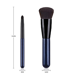 2PCS Wooden Foundation Cosmetic Eyebrow Eyeshadow Brush Makeup Brush Sets