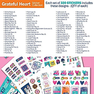 Best Planner Sticker Variety Bundle of 672 Stickers for Productivity, Priorities, Goal Setting, Checkboxes, Deadlines for Calendars and Daily Thankfulness & Gratitude Journals & Bullet