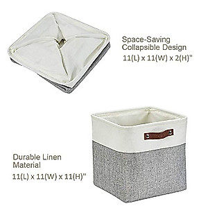 DECOMOMO Foldable Storage Bin Extra Large [3-Pack] & 11"Cube [4-pack] W/Handles for Organizing Shelf Nursery Home Closet & Office